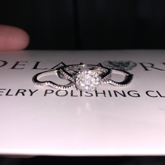 delamore | Jewelry | Kt Dmnd Ring Bands In 18k Wht Gld Sz 8 | Poshmark
